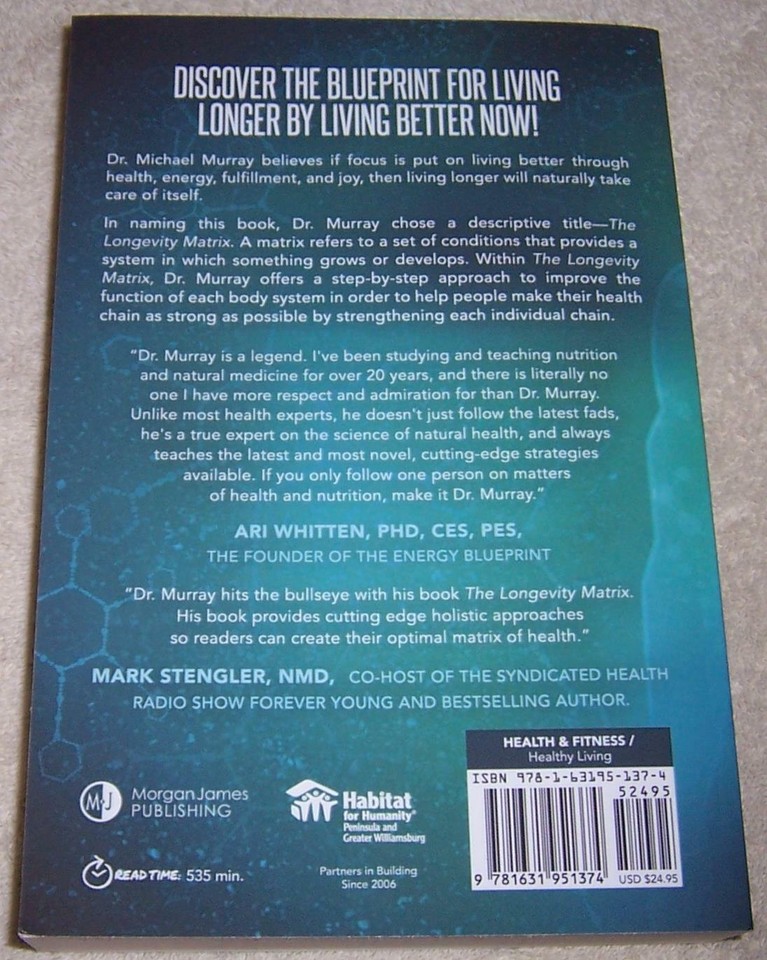 The Longevity Matrix: How to Live Better, Stronger, and Longer Michael T. Murray | eBay