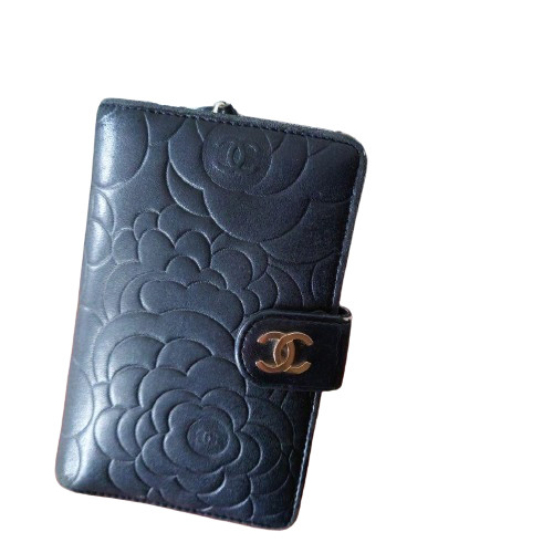 Genuine Chanel CoCo Mark Camellia Bi-fold Wallet in B… - Gem