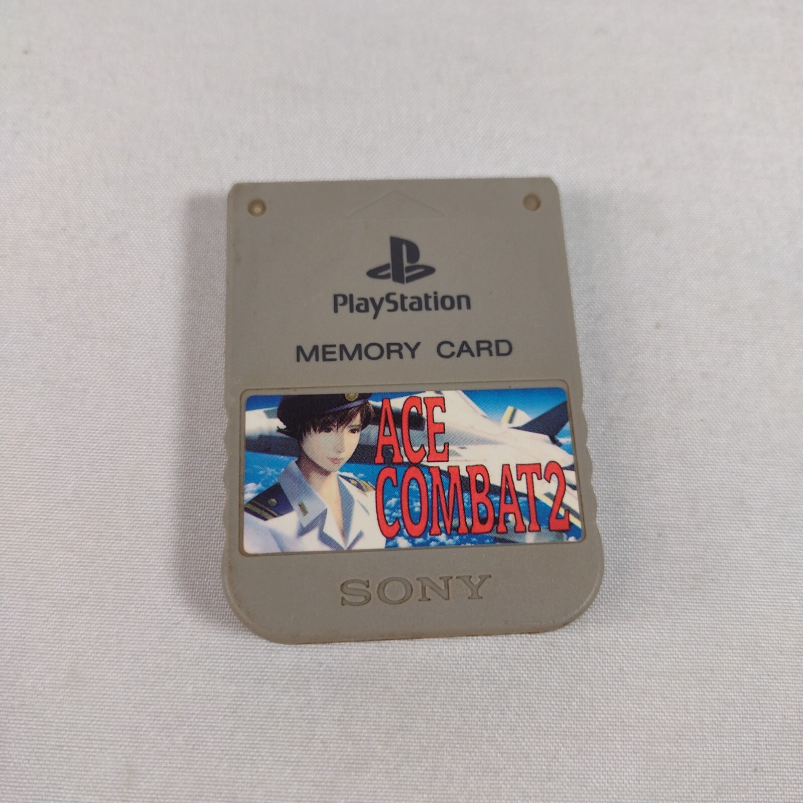 Sony Playstation 1 Gray PS1 Memory Card Ace Combat 2 Sticker OEM SCHP ...