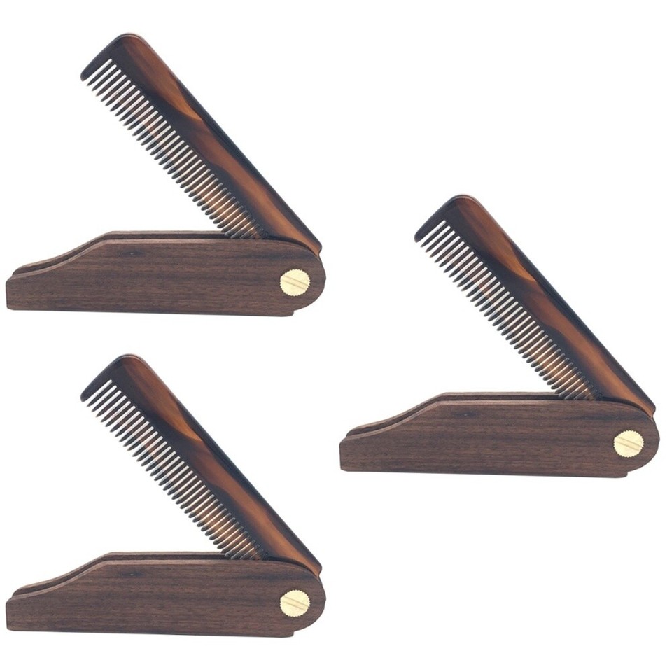 Travel Foldable Comb Wooden Beard Comb Girl Hair Comb Walnut Comb | eBay