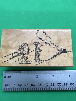 C9, Art Rubber Stamp, Volcano Guides Hikers NEW OS | eBay