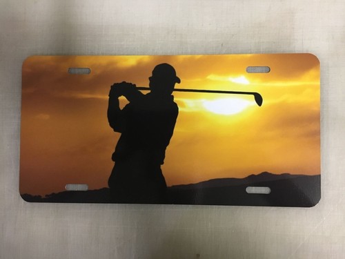 Golf Vehicle License Plate Front Auto Tag Plate Golfer Golf club Course ...