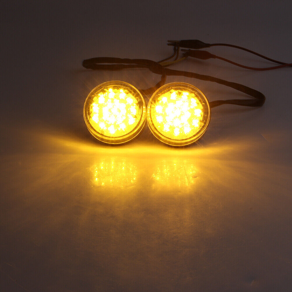 LED Motor Round Smoke Turn Signal Indicator Blinker Light Lamp Amber ...