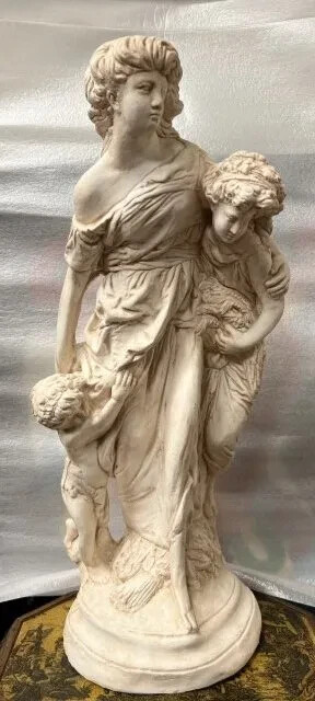 EDWARIAN STATUE OF GODDESS LETO, ARTEMIS, AND APOLLO 29IN TALL 14IN ...