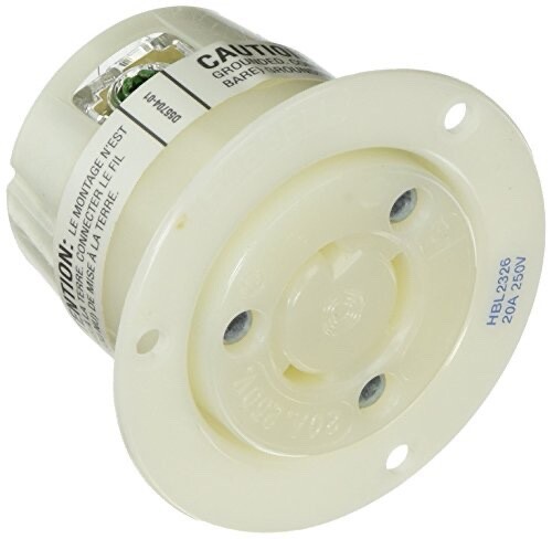 Hubbell HBL2326 AC Flanged Outlet NEMA L6-20 Female White by Hubbell | eBay