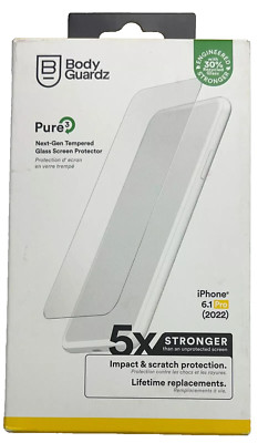 BodyGuardz Pure 3 Tempered Glass Screen Protector for Apple iPhone 14 ...