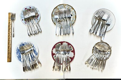 72 Forks - CAKE Salad DESSERT Silverplate Place Settings 6 Matching ...