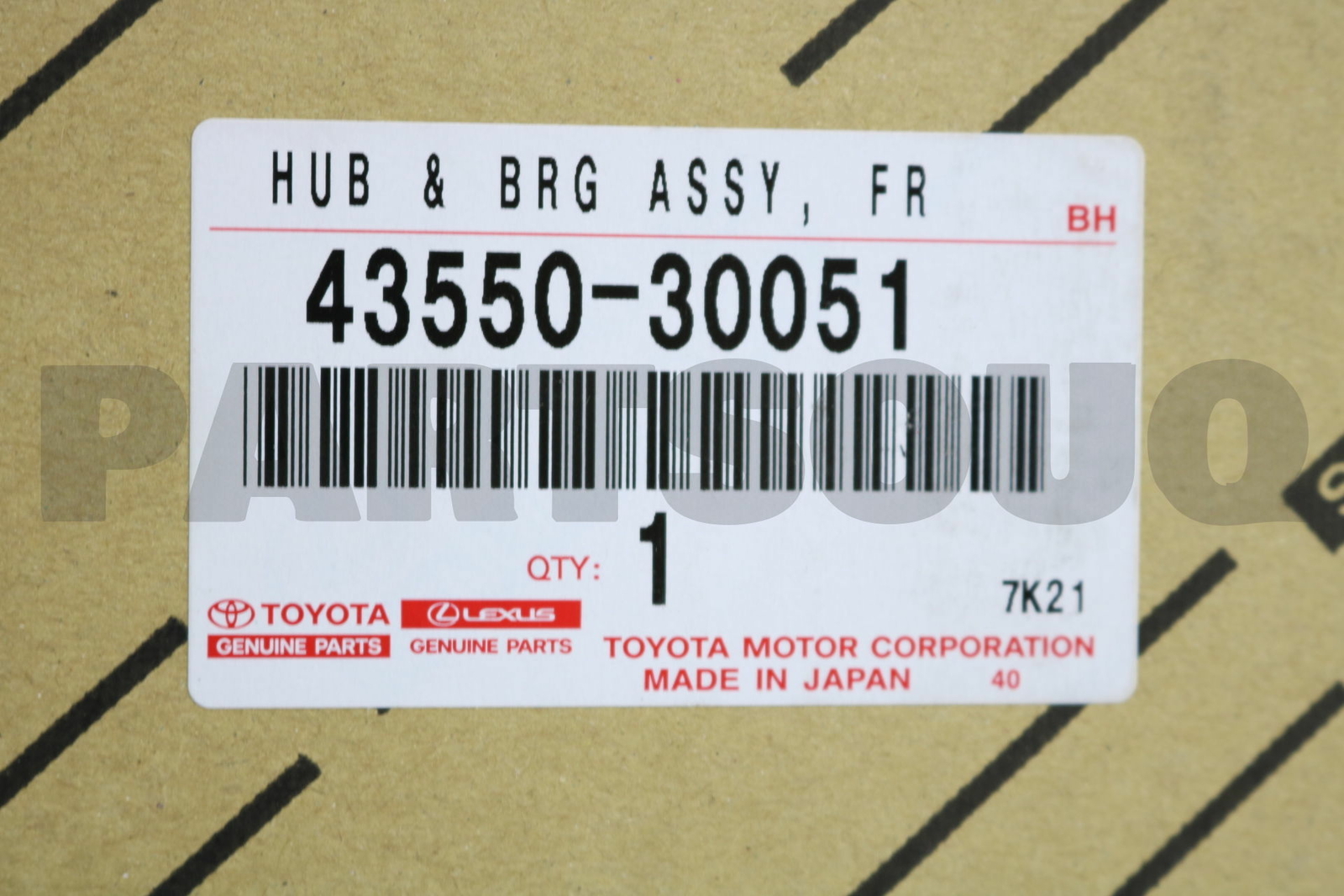 4355030051 Genuine Toyota HUB & BEARING ASSY 43550-30051 | eBay