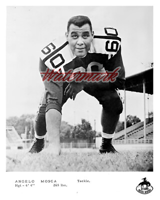 CFL 1961 Angelo Mosca Ottawa Rough Riders REPRINT Black & White 8 X 10 ...