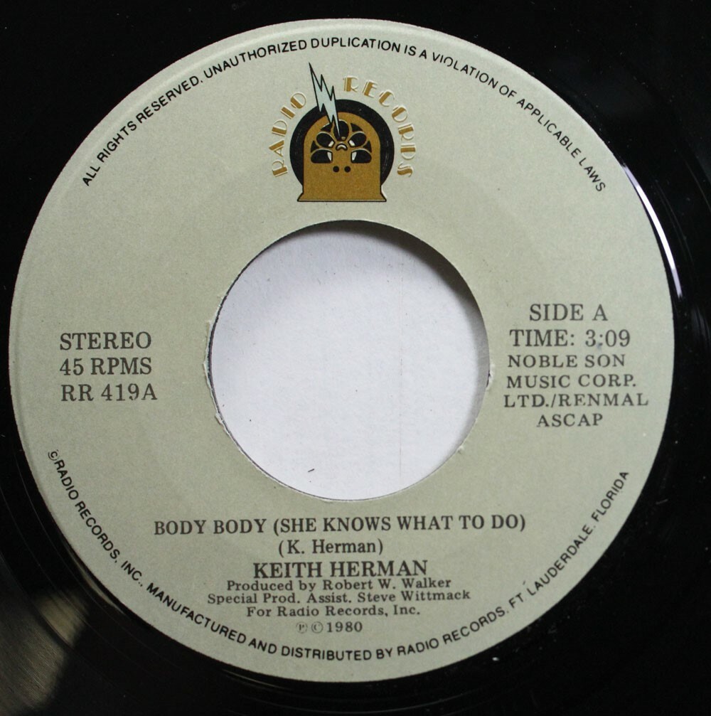 Hear! Rock 45 Keith Herman - Body Body / The Next Song Is… On Radio | eBay