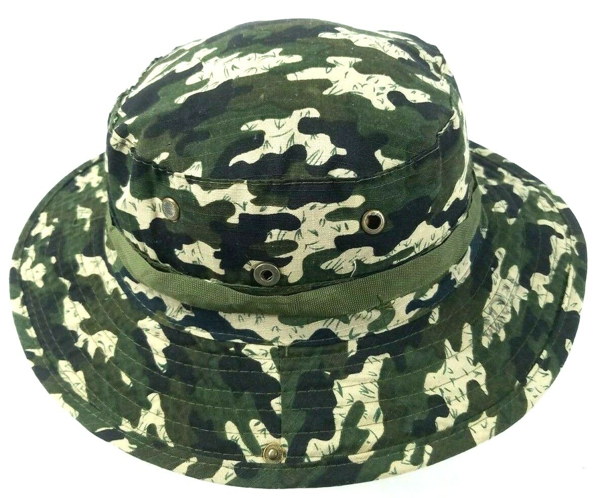 Woodland Camo Military Boonie Cap Hat Hunting Fishing… - Gem