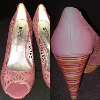 Shoes, Peep toe heels, Mushroom pink by 'Gabriella Fratini', size 40 ...