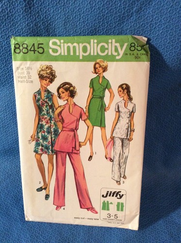 Simplicity Sewing Pattern 1970s Tunic or Dress and Pants Size 16.5 Cut ...