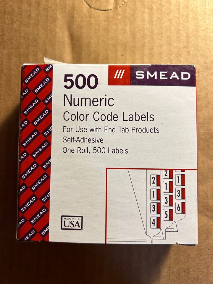 SMEAD FILE LABELS (3) 67376, (2) 67378, (2) 67379, PARTIAL BOXES. READ ...