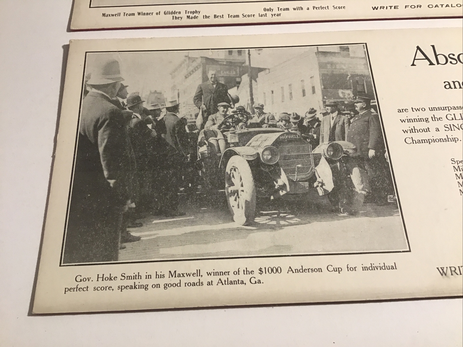 1912 Maxwell Car Auto Race Winner Glidden Trophy Anderson Cup ...