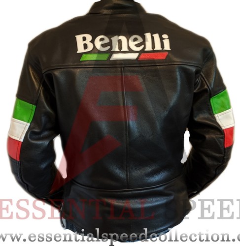 Benelli Racing Motorbike Leather Jacket In Cow hide /5 Protection ...