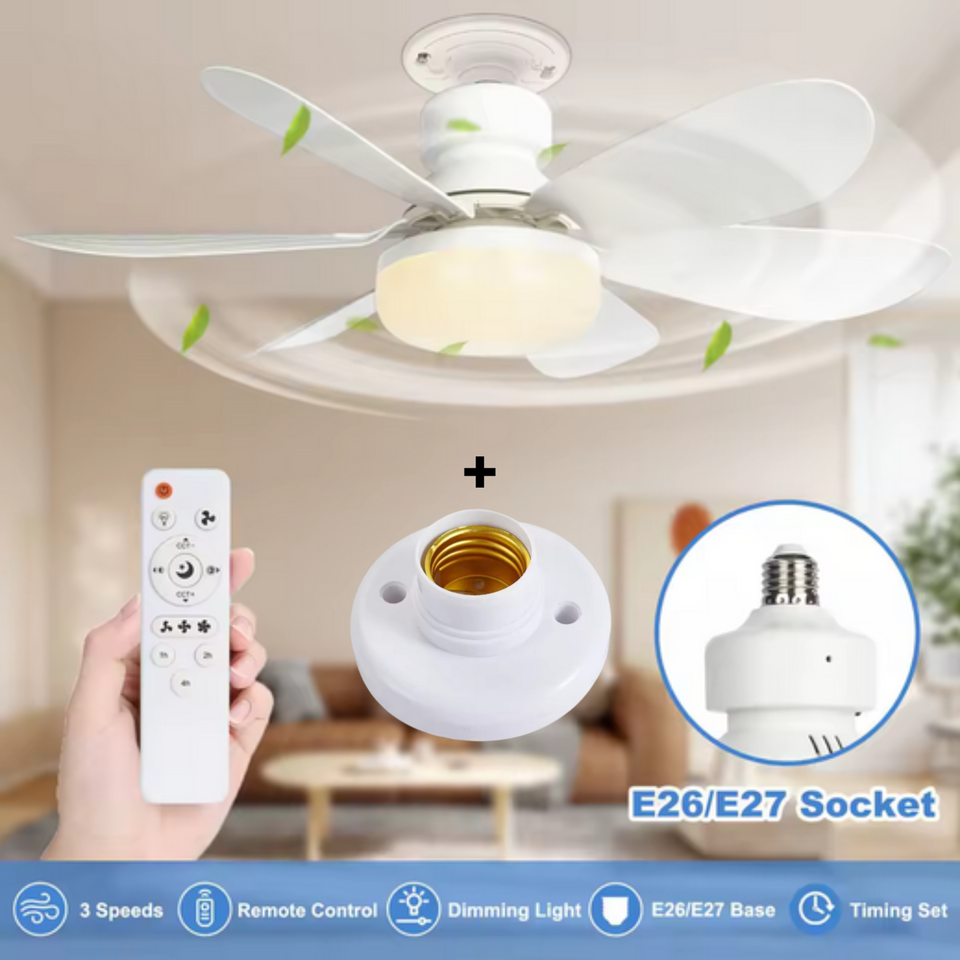 LED Ceiling Fan Light Edison Bayonet Socket Adapter Fitting With Remote ...