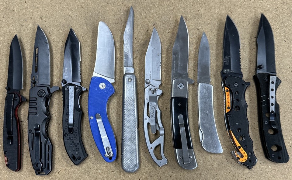 (Lot A) Lot Of 10 TSA Confiscated Assisted Manual Folding EDC Pocket ...