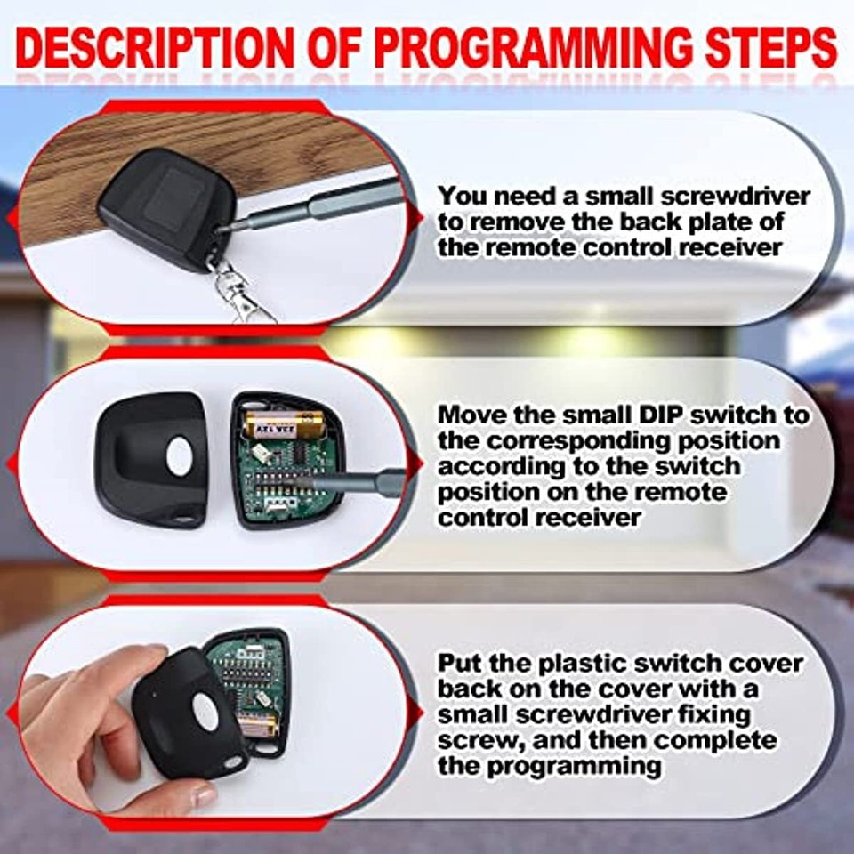 4 Pack For Linear Delta 3 8 Dip Switch 310 MHz Garage Door Opener ...