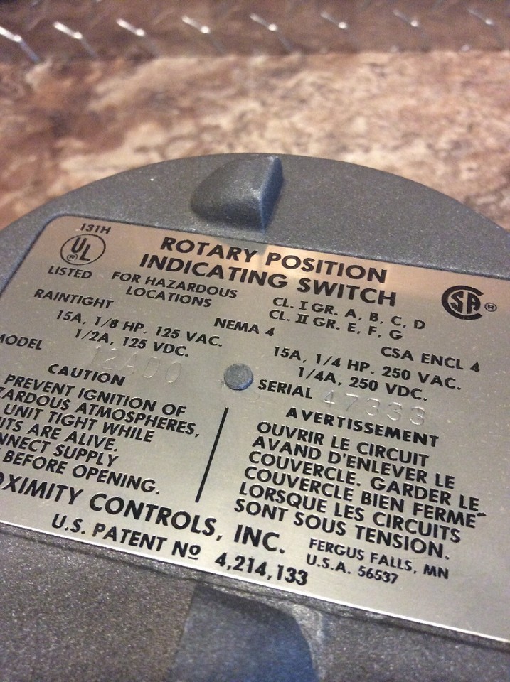 12AD0 Proximity Rotary Position Indicating Switch New In Box With ...