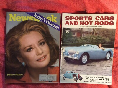 LOT OF 2 SPORTS CARS AND HOT RODS OCTOBER 1953 NEWSWEEK MAY 1974 ...