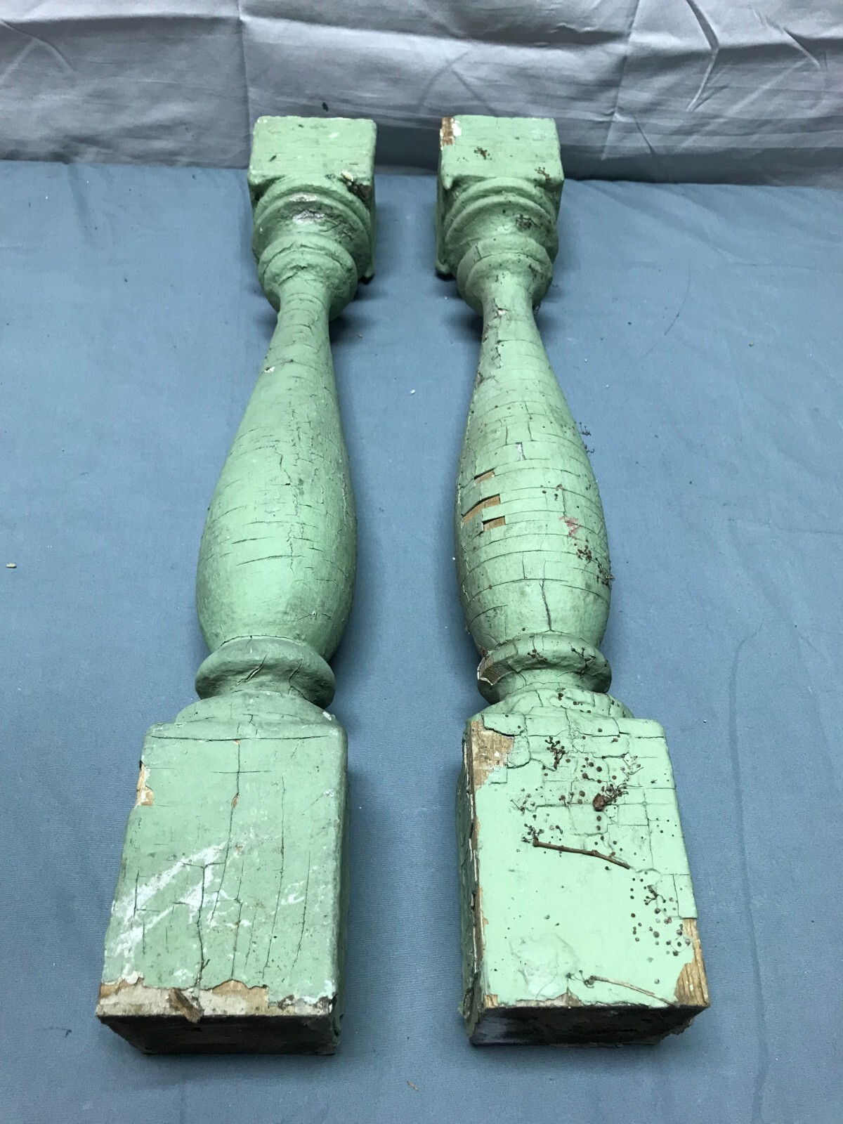 Antique Pair 3x20 Turned Wood Porch Balusters Old VTG Architectural 578 ...