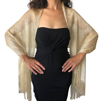 Central Chic Shimmer Sparkly Shawl Stole Scarf Wrap For Weddings Proms ...