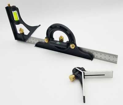 12" Combination Square 30CM & Adjustable Protractor Level Measure ...
