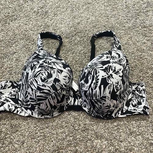 Cacique Floral Underwire Bra Black White 42C | eBay