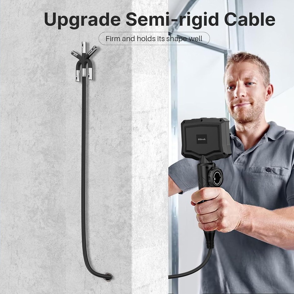 Oiiwak 5" 3ft Endoscope Camera 1080P HD Dual Lens Borescope Inspection ...