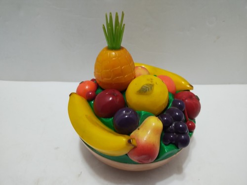 Vtg 1958 Plastic Fruit Bowl Salt Pepper Shaker Sugar Bowl Retro Starke ...