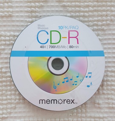 Memorex CD-R 10 Pack Blank CDs In New Sealed Unopened Package 40X/700MB ...