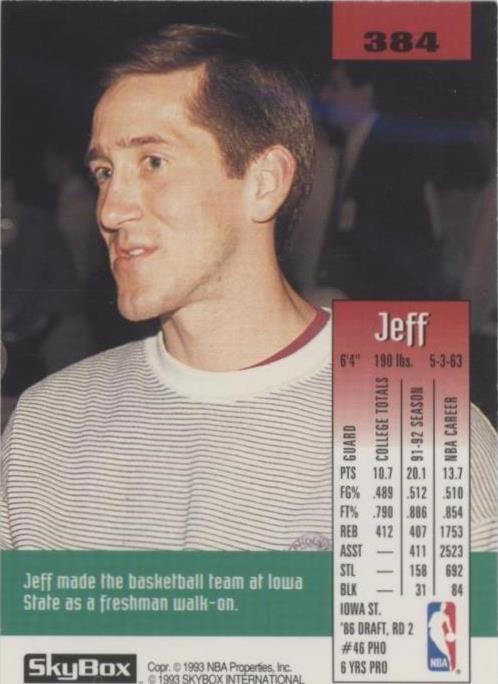 1992-93 Skybox - Jeff Hornacek #384 for sale | eBay