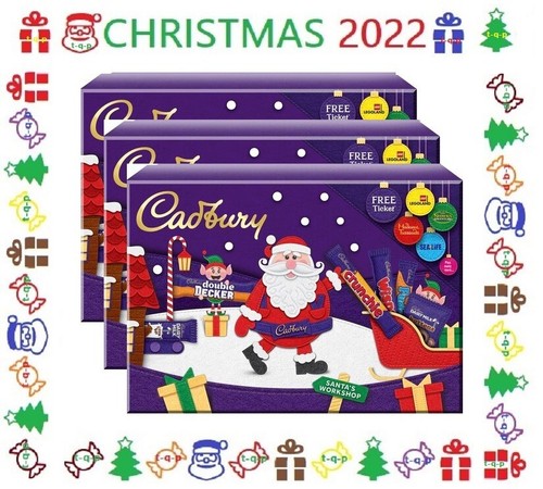 3 x Cadbury Medium Santa Selection Box 145g, 6 Favourites Chocolate ...