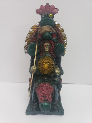 Santa Muerte Bendesida Azteca / Aztec Rainbow Green 16" Holy Death Grim ...