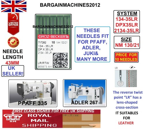 GROZ-BECKERT DPX35LR 134-35 LR/ RTW NM:130/21 INDUSTRIAL SEWING MACHINE ...