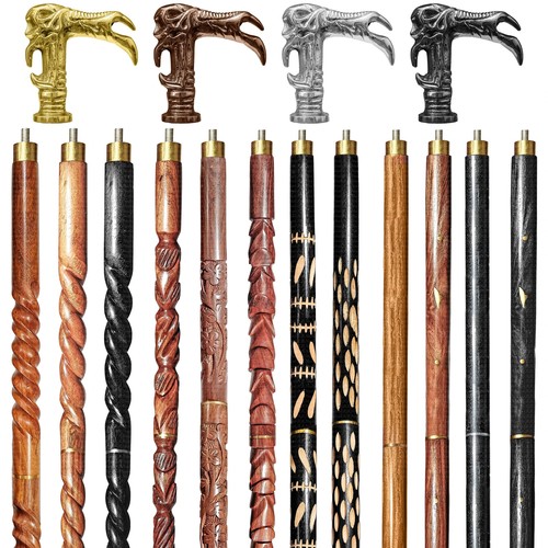 HL Alien Wooden Canes & Walking Sticks for Men Women - Handmade ...