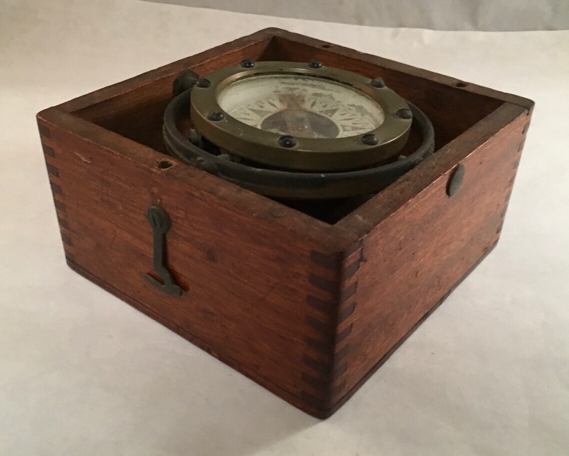 ANTIQUE EUGENE H. SHERMAN DRY CARD SHIP COMPASS MARITIME SEATTLE ...