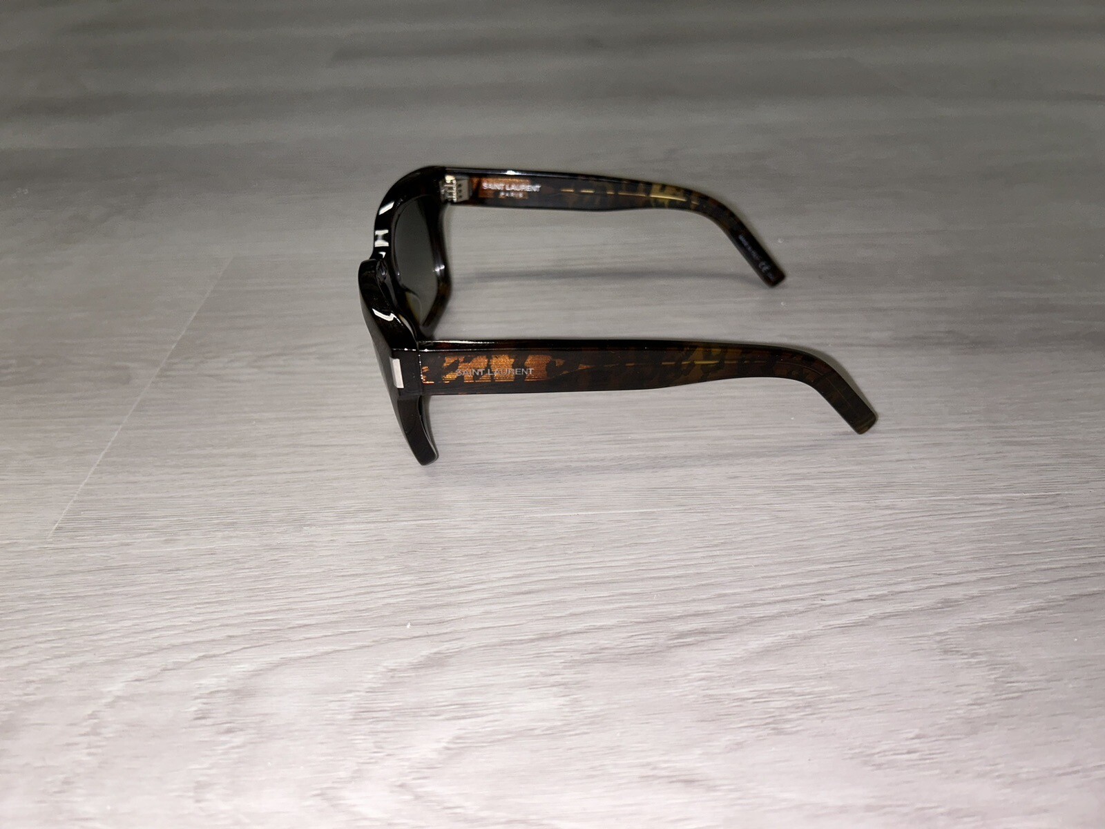 Saint Laurent Tortoise Shell Sunglasses Brown Square … Gem