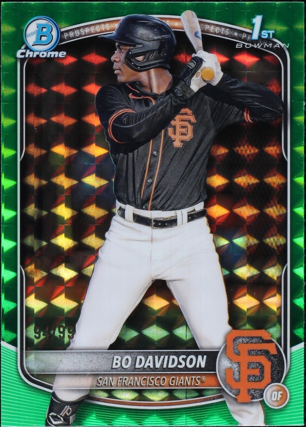 2025 Bowman Chrome - Prospects Bo Davidson, Bo Davidson #BCP-206 Green ...