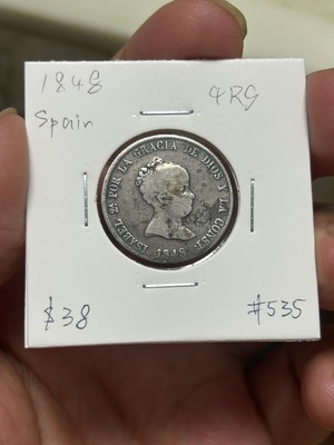 1848 ISABEL II MADRID MINT 4 REAL SPAIN SPANISH SILVER | eBay