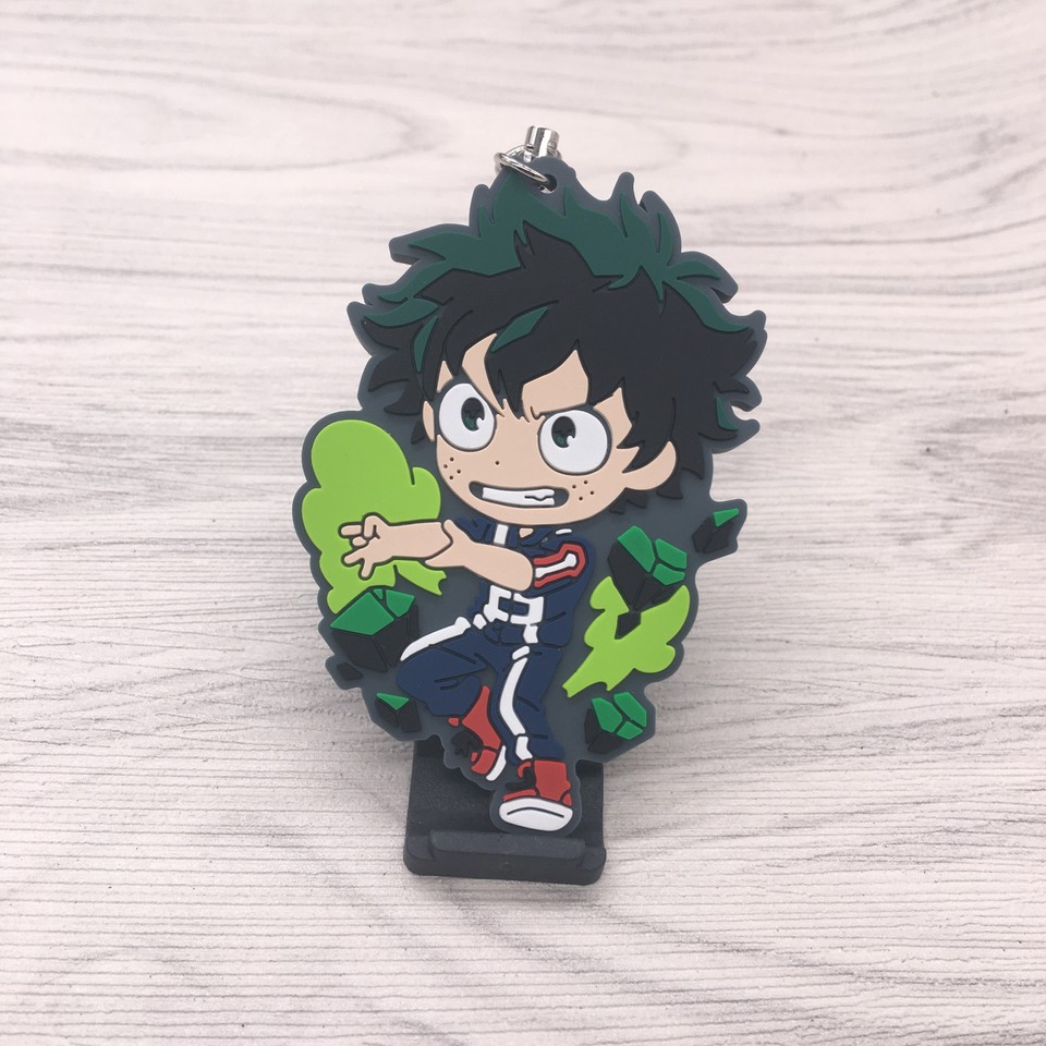 T398 Anime Boku no Hero Academia Izuku Shoto rubber Keychain Key Ring ...