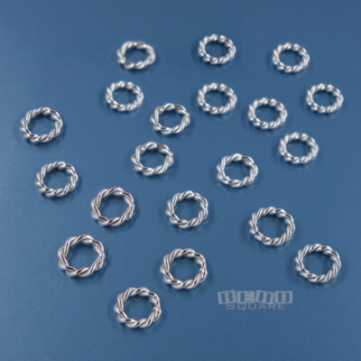 20 Sterling Silver 5mm Mixed Twisted Rope Closed Jump Ring Connector ...