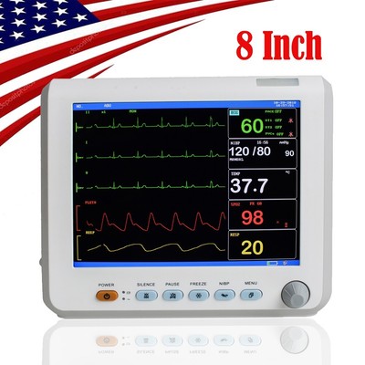 New 8" ICU Vital Signs Monitor Patient Monitor SpO2 NIBP ECG RESP TEMP ...