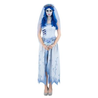Adults Official Corpse Bride Emily Halloween Headband Veil Fancy Dress ...