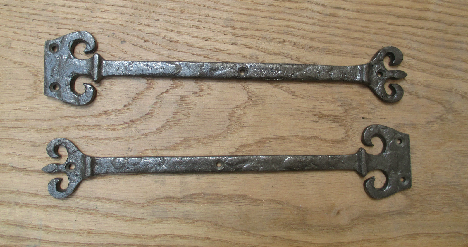pair of OLD VINTAGE STYLE TUDOR CAST IRON DUMMY HINGE FALSE HINGE ...