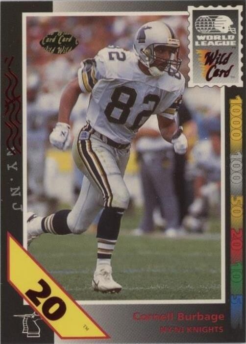 1992 Wild Card World League - Cornell Burbage #78 20 Stripe (RC) for ...