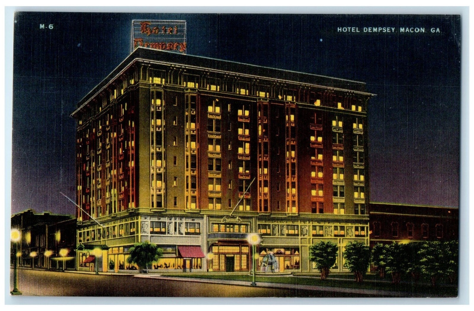 c1940 Hotel Dempsey Exterior Building Macon Georgia GA Vintage Antique ...