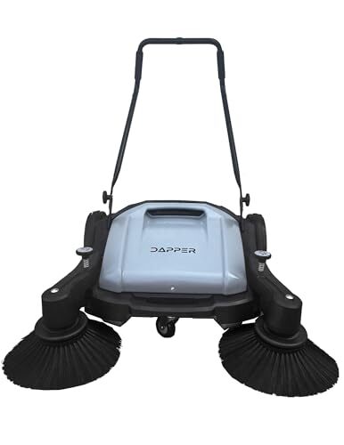 Walk-Behind Outdoor Warehouse Garage Push Floor Sweeper - 10.5 Gallon ...