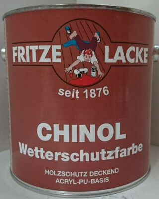 Holzfarbe Deckfarbe Fritze Lacke Chinol Wetterschutzfarbe weiß 0,75L ...